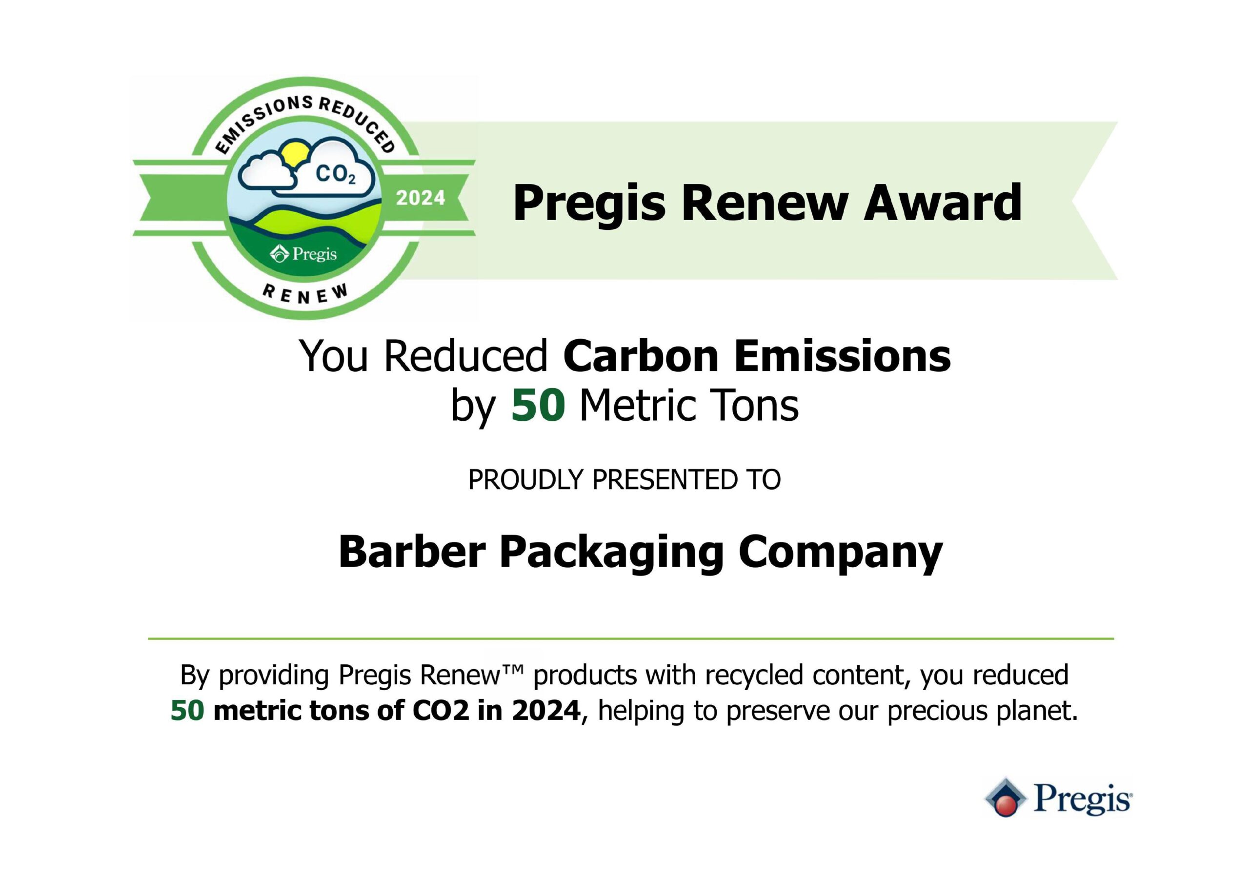 Sustainability - Barber Packaging